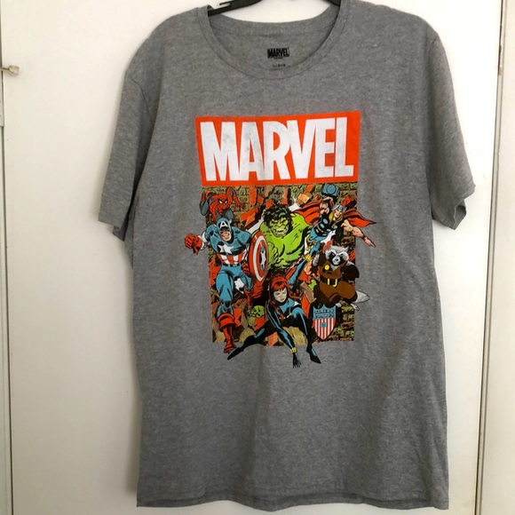 Marvel | Shirts | Marvels Classic Superheroes Gray L Tee Shirt | Poshmark